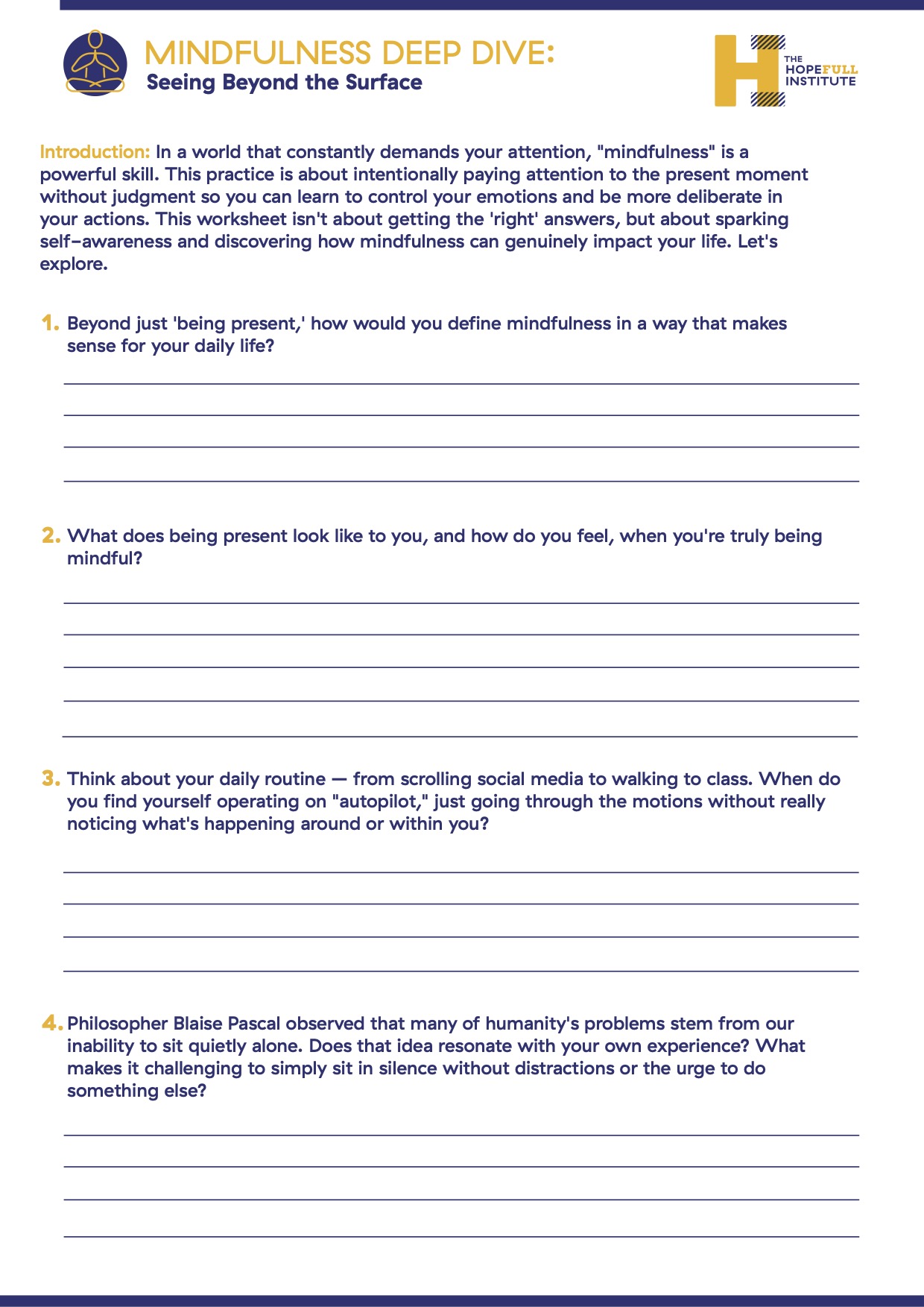 Mindfulness Tools | The HopeFULL Institute